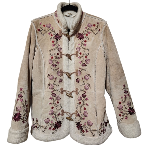 St. John's Bay | Jackets & Coats | Vintage 9s St Johns Bay Suede Floral ...